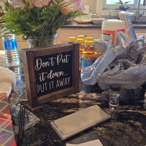 Don't Put It Down Put It Away Sign, Funny Entryway Sign, Funny Laundry ...
