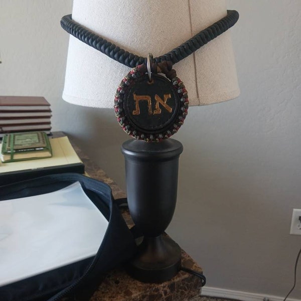 HEBREW ALEPH TAV - Alpha Omega Hand Tooled, Hand Made Leather Pendant ...