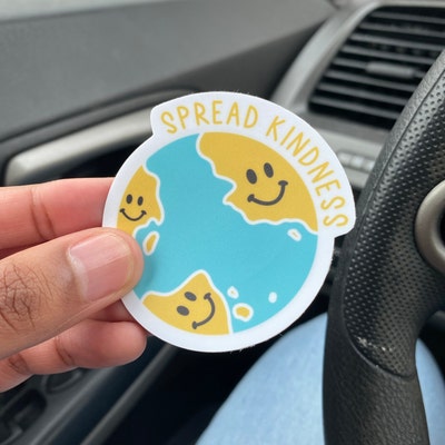 Spread Kindness Vinyl Sticker, Self Love Sticker, Earth Sticker ...