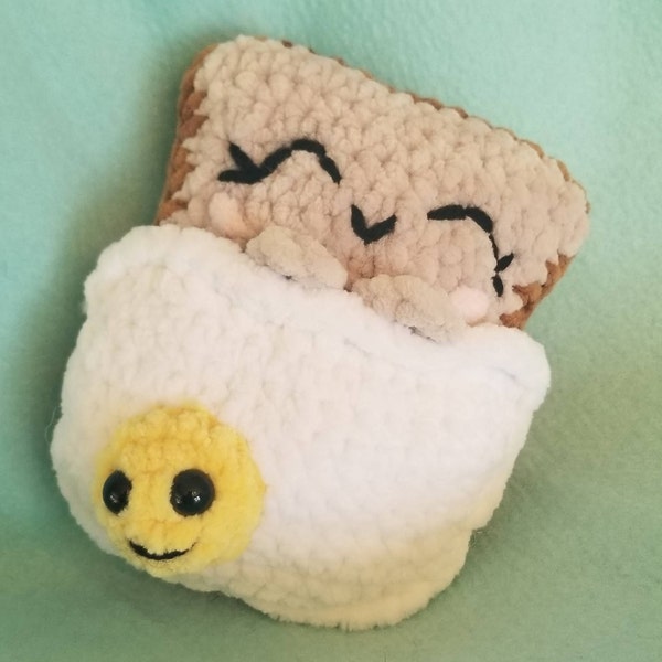 Toast With Egg Crochet PATTERN, Easy Crochet Amigurumi Breakfast, Cute ...