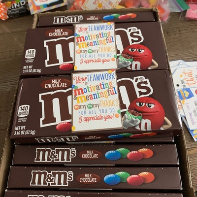 Teamwork Appreciation Printable Gift Tags, MM Candy Tag Employees Team ...