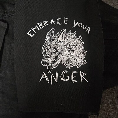 Wolf Patch Embrace Your Anger Feral Wolf Original Design Printed on ...