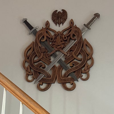 Celtic Viking Wood Carving Frame Norse Knot Work Home Decor Picture ...