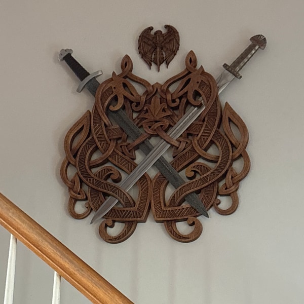 Walknut Raven Valknut Viking Symbol Plaques Home Decor Norse Thor Odin ...
