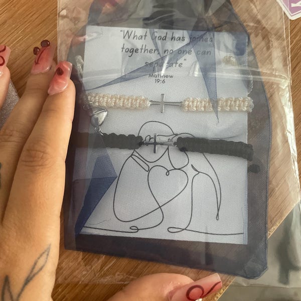 Matching Cross Couples Bracelets/magnetic Heart/ Cross Charms/ - Etsy