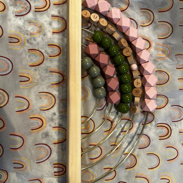 4 Ring-personalized Rainbow Abacus, Nursery Decor Bohemian, Abacus ...