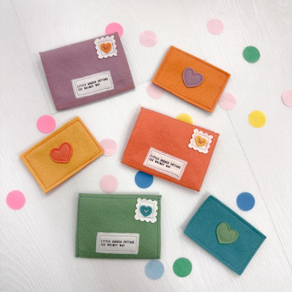 Little Love Letter, Felt Envelope Toy, Pretend Play Stationary, Wool ...