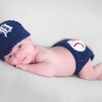 Baby Boy Crochet Boston Red Sox Baseball Cap Diaper - Etsy