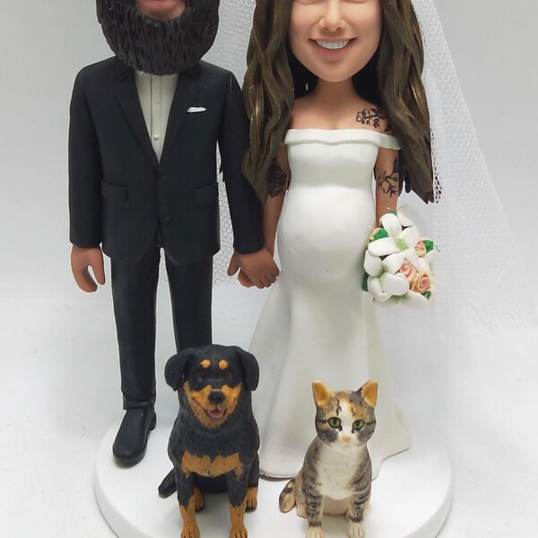 Handmade Custom Marry to Me Kiss Wedding Bobble Head Handmade Polymer ...