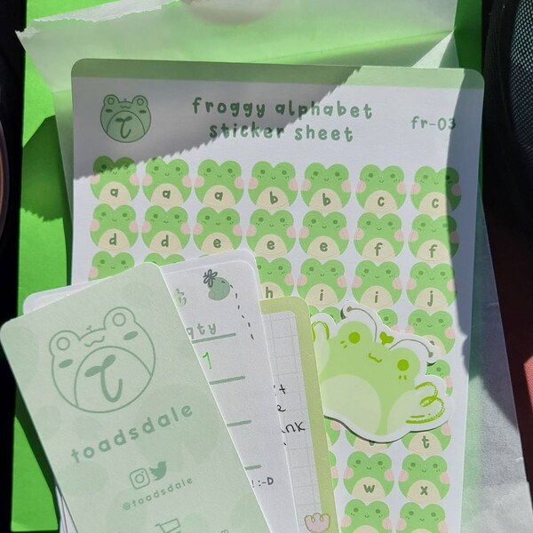 Froggy Alphabet Sticker Sheet - Etsy