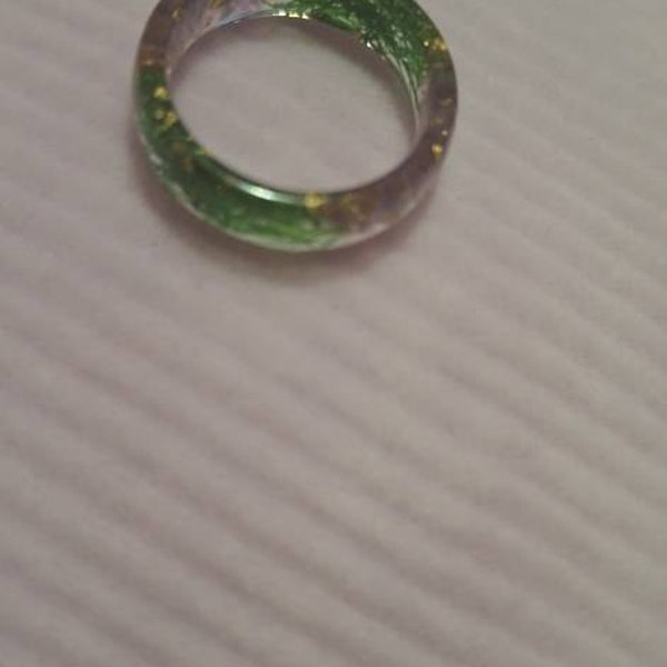 Colorful Resin Ring, Multicolored Flower Ring, Vibrant Ring, Pressed ...