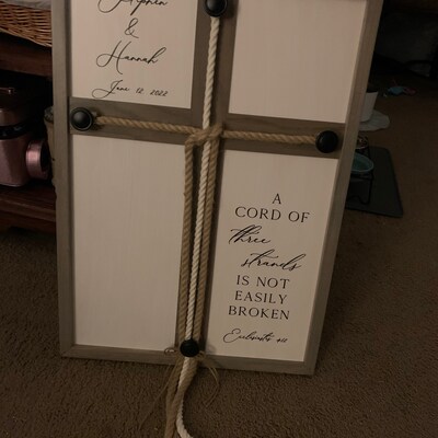 A Cord of Three Strands Unity Ceremony Braided Cord Cross Sign With ...