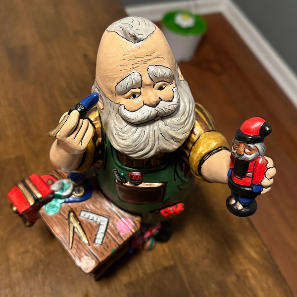 Free USA Ship! Large Santa Claus the Toymaker! U Paint Ceramic Bisque ...