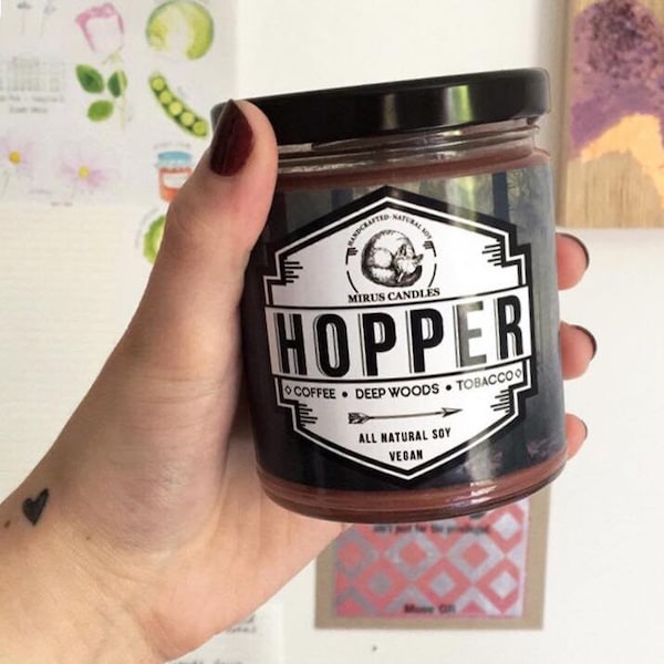 Hopper Soy Candle | Stranger Things - Fandom Candle - 8oz All Natural ...