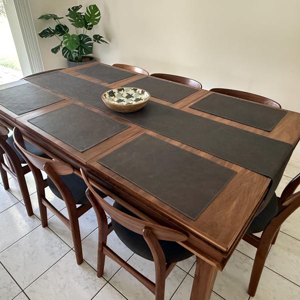 Genuine Italian Leather Desk Mat • Personalized Gift • Custom Sizes ...