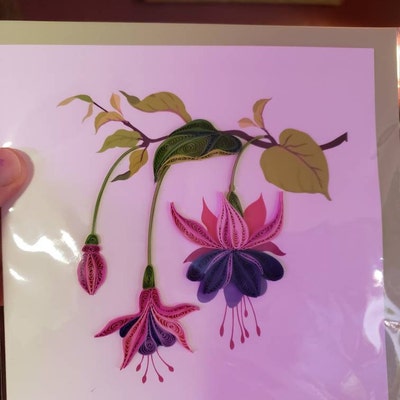 Fuchsia Quilling Greeting Card, Quilling Cards, Birthday Cards ...