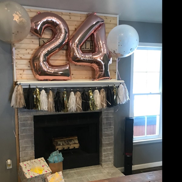 34 Rose Gold Letter & Number Balloons Helium Fill Balloon Mylar Foil ...