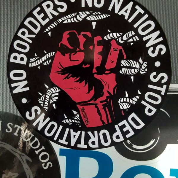 No Borders No Nations Stop Deportations Leftist Sticker - Etsy
