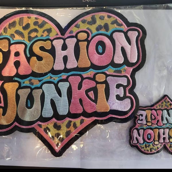Patch Party Club, "fashion Junkie" 2-pc Patch Set – Bold Leopard Print Heart Design | 3D Puff ...