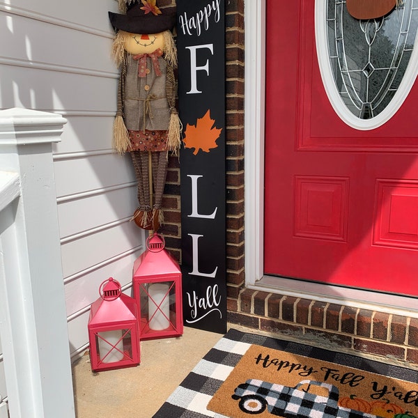 Reversible Happy Fall Yall/happy Halloween Outdoor Front Door/porch ...