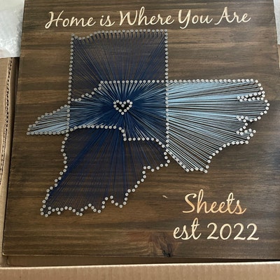 Iowa State String Art, Iowa Decor, State String Art, Iowa Nail Art ...