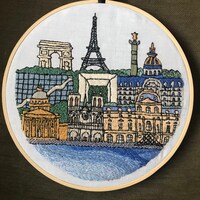 Paris 2, France. Hand Embroidery Pattern PDF. Embroidery Hoop Art. DIY ...