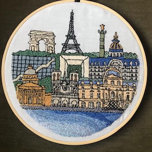 Paris 2, France. Hand Embroidery Pattern PDF. Embroidery Hoop Art. DIY ...