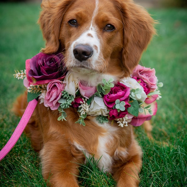100% CUSTOM Pet Flower Collar, Flower Crown, Pet Wreath • Faux Florals ...