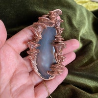 Quasar Crystal Cluster-electroformed Copper Pendant Golden Yellow ...