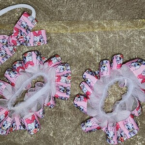 Tan Striped Ruffled Socks Ribbon Trimmed Socks Tan Striped Anklets ...