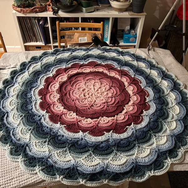 Flower Puddles Mandala Blanket Crochet Pattern - Etsy