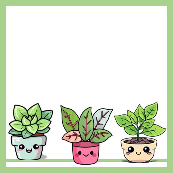 Kawaii House Plant Clipart. Cute House Plants. PNG Format. Transparent ...