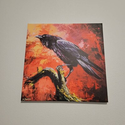 Crow Bro / Raven / Oil Painting/ Handmade / Gift Ideas / Canvas Print ...