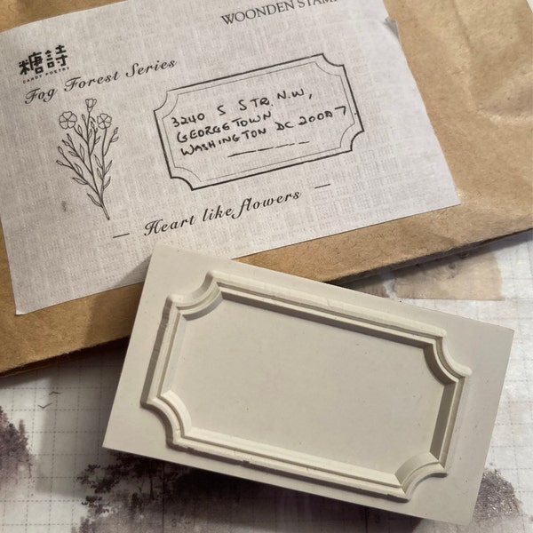 Floral Wood Rubber Stamps Frame Border Background Stamp Stamp for Art ...