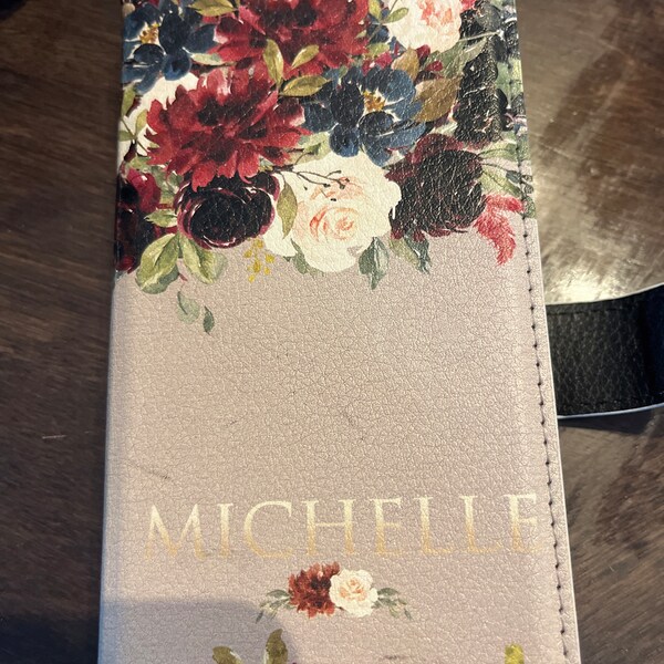 Personalised Initials Custom Wallet Leather Phone Case Floral Spring ...