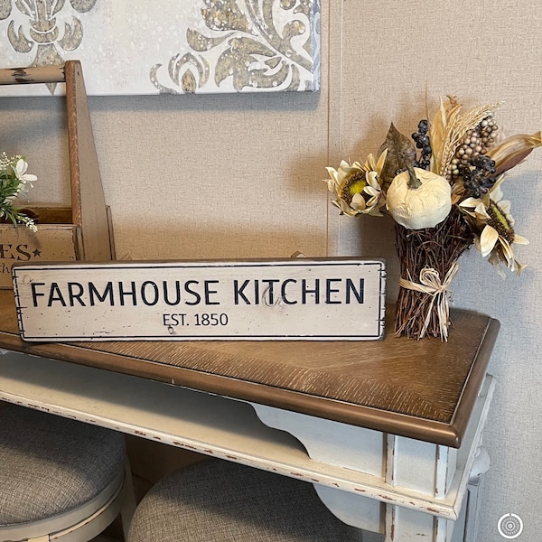 Farmhouse Kitchen Wood Sign, Personalized Since Established Date Year ...