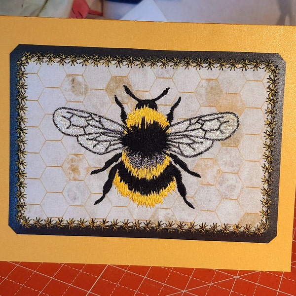 Furry Fuzzy Bumble Bee Embroidery Design Pattern, Instant Download for ...