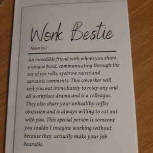 A4 Work Bestie Print: Coworker Gift Leaving Gift Work - Etsy UK