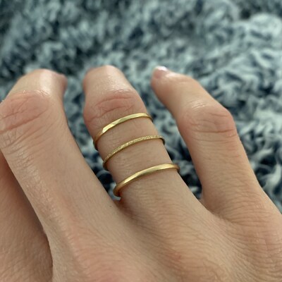 14k/10k Solid Gold Stardust Ring Thin Gold Ring Gold Pinky Ring ...