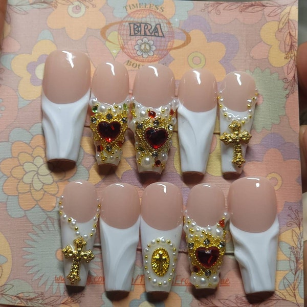 Luxury Custom Nails/free Style/long Nails/ Chrome Nails/trendy Nails ...