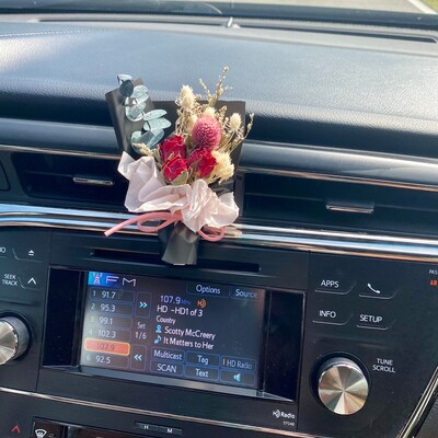 Handmade Mini Natural Dried Flower Bouquet rosy Car - Etsy