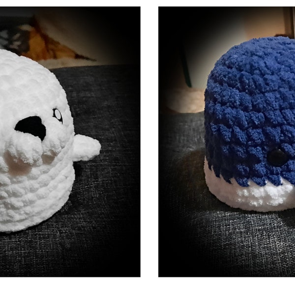 Flippy the Whale & Seal Reversible NO-SOW Pdf Pattern, Including Orca ...