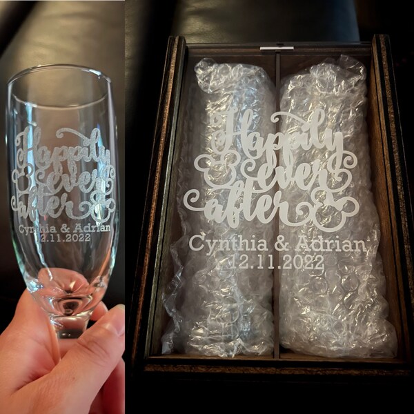 Mickey & Minnie Toasting Flutes, Happily Ever After Toasting Flutes ...