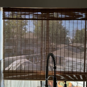 MOOD Cordless Bamboo Roman Shades, Natural Wood Collection - Etsy