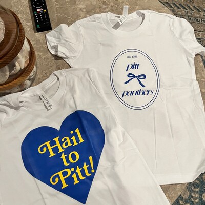 Custom College/sorority/team Bow Baby Tee, Custom College Apparel ...