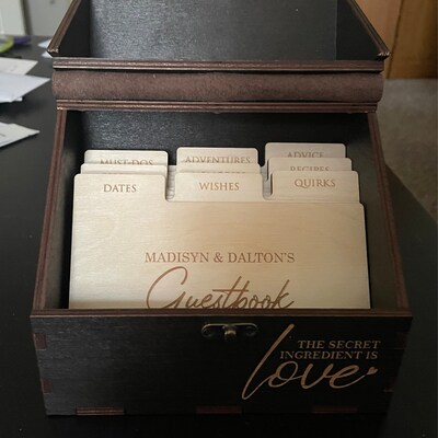 Custom Recipe Box With Cards the Secret Ingredient is Love Wedding Gift ...