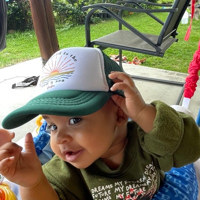 BABY TODDLER & KID Trucker Hats Lets Go Explore - Etsy