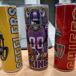 Raider 20oz Skinny Tumbler Wrap | Football Tumbler Design | 20oz Skinny ...