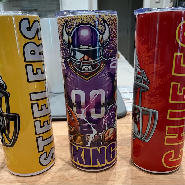Viking 20oz Skinny Tumbler Wrap | Football Tumbler Design | 20oz Skinny ...