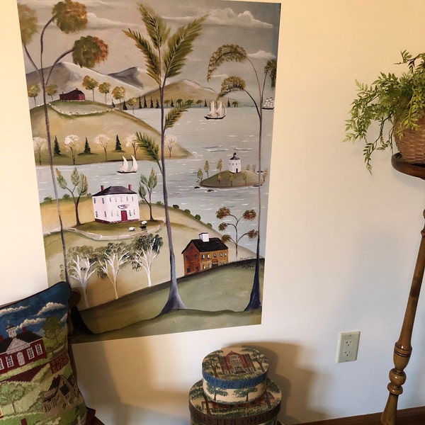 Early American Mural Wallpaper Handsigned Limited Edition Prints - Etsy